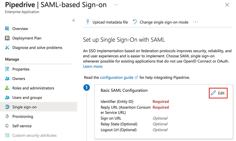 Using Pipedrive single sign-on with Microsoft Entra ID - Knowledge Base | Pipedrive
